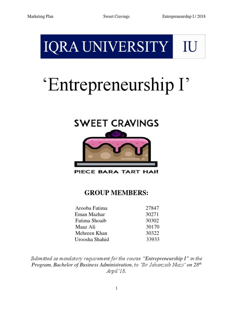 Marketing Plan for Sweet Cravings | PDF | Market Segmentation ...