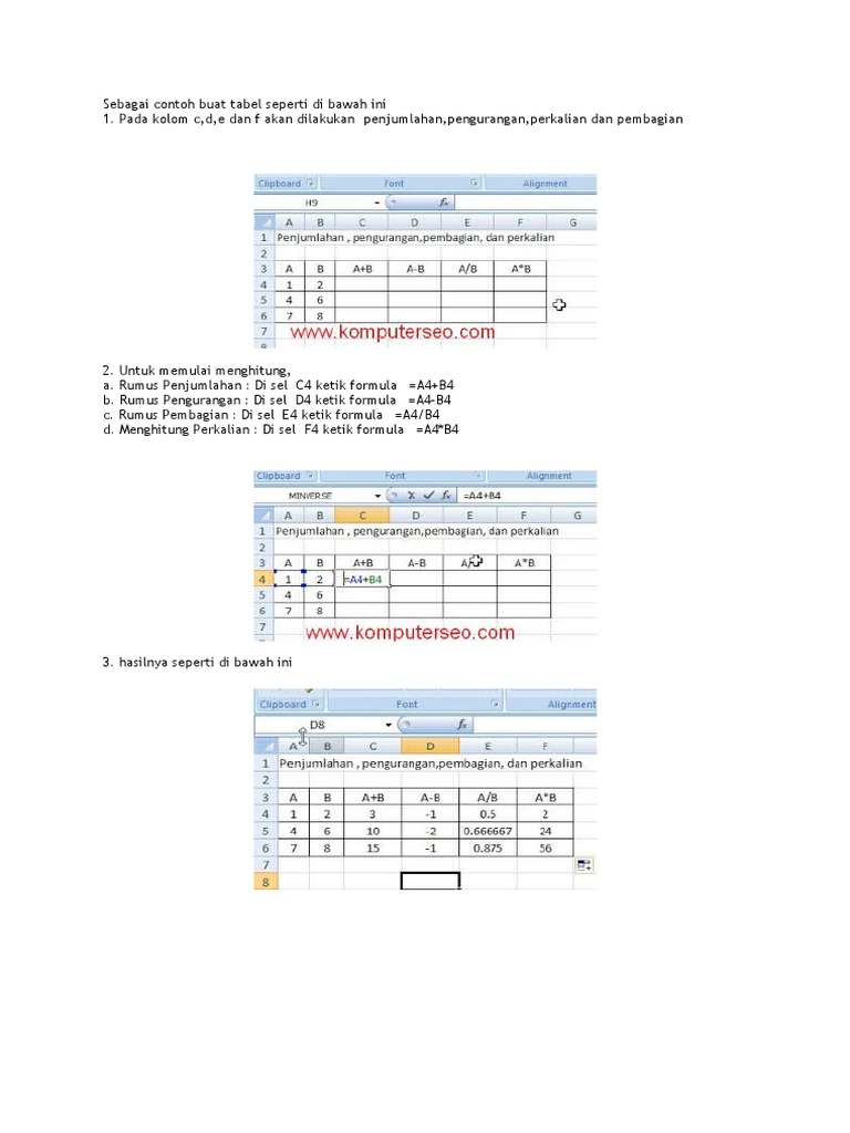 Rumus Rumus Excel | PDF