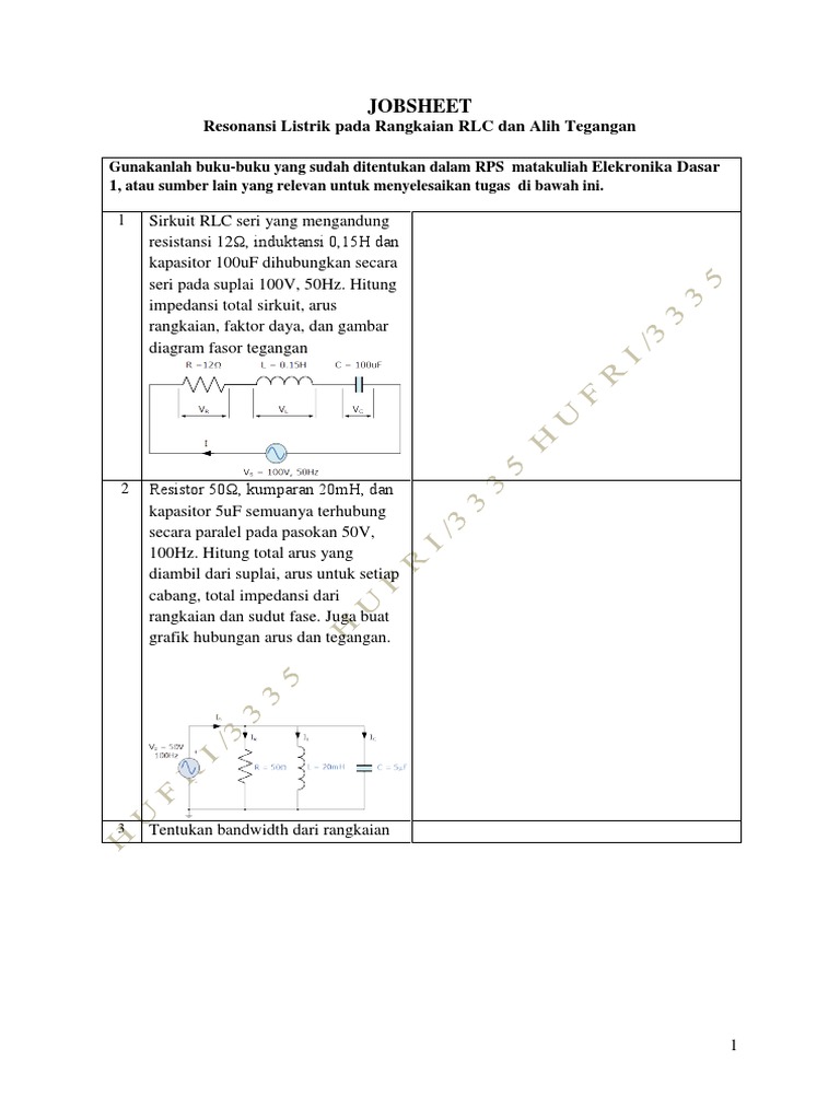 Resonansi Listrik dan Impedansi RLC | PDF