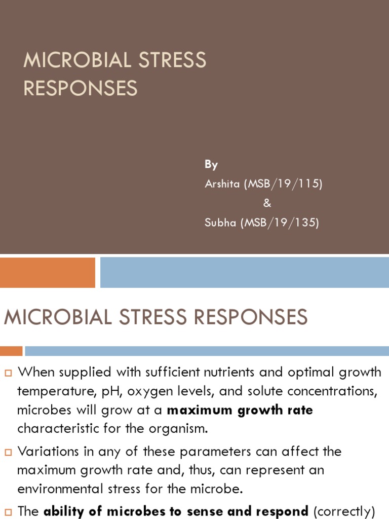Microbial Stress Responses Overview | PDF | Reactive Oxygen Species ...