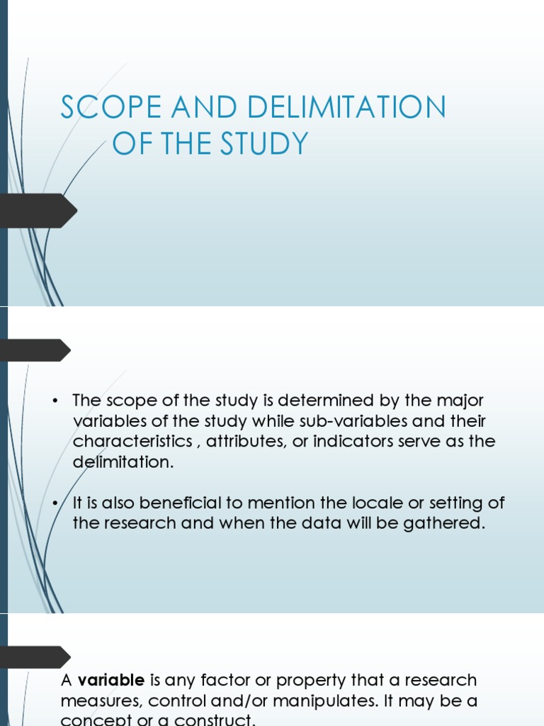 Scope And Delimitation Pdf Scope Computer Science Variable Computer Science 7994