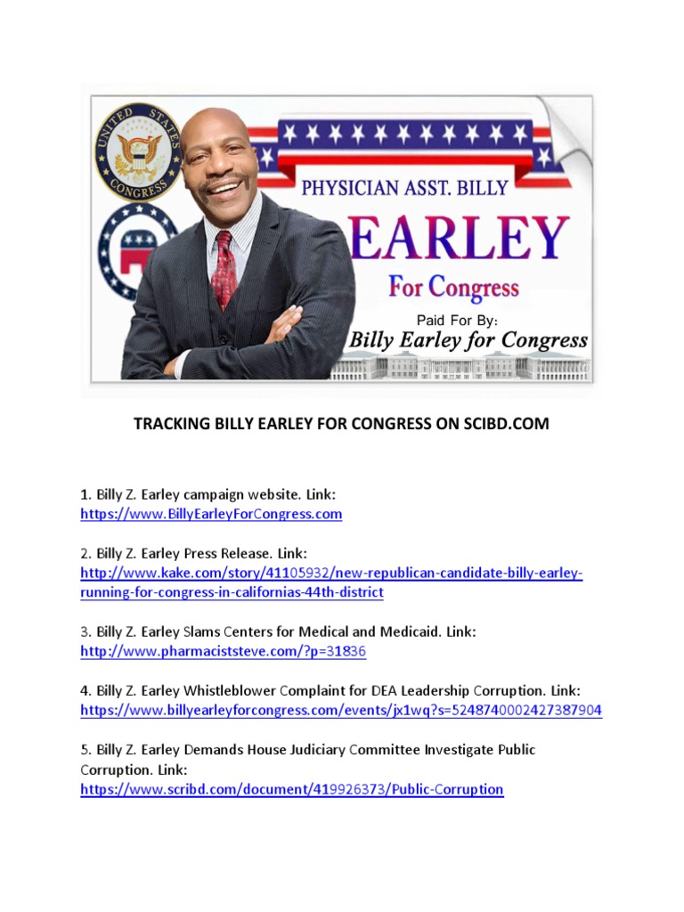 Billy Earley: Fighting Corruption | PDF | Kamala Harris | Corruption