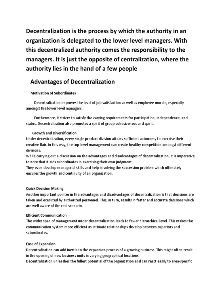 Motivation of Subordinates | Download Free PDF | Decentralization ...