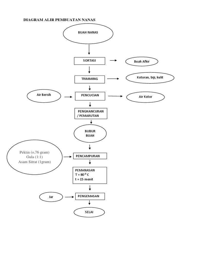 Diagram Alir Pembuatan Nanas | PDF