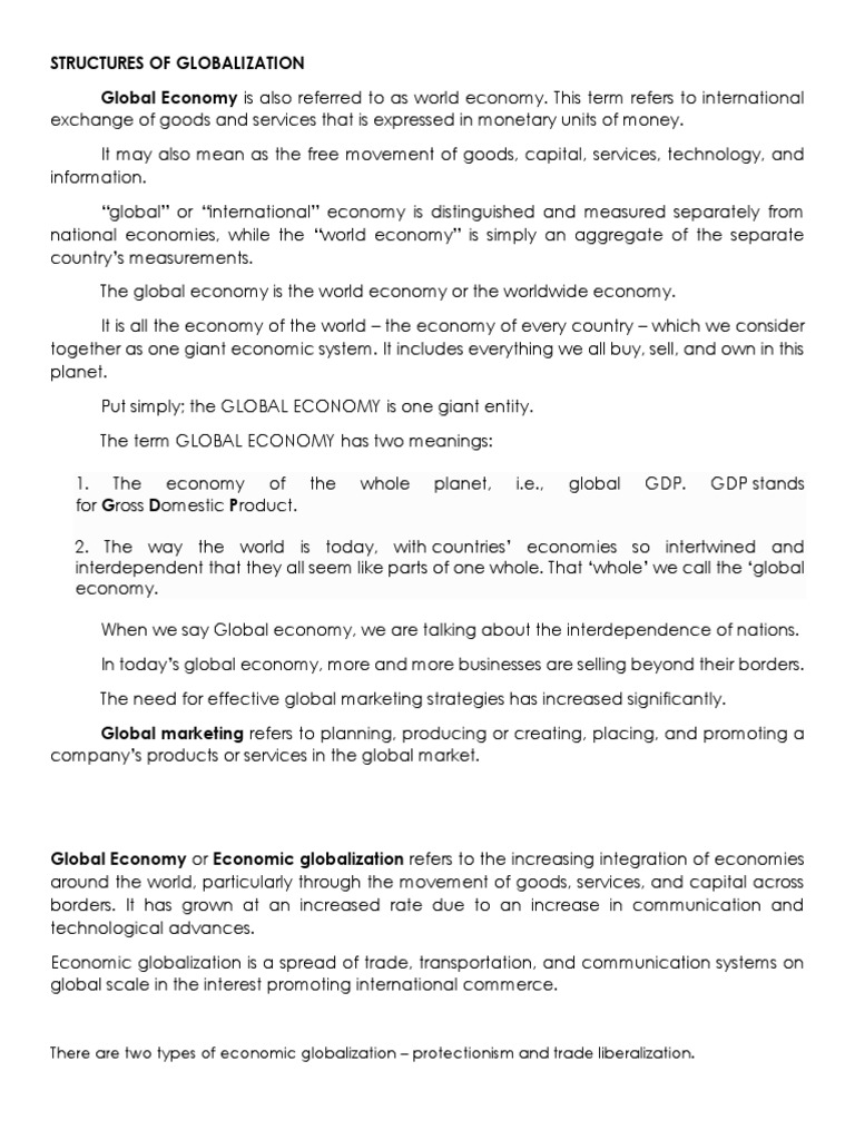 Structures of Globalization and Market Integration | PDF ...