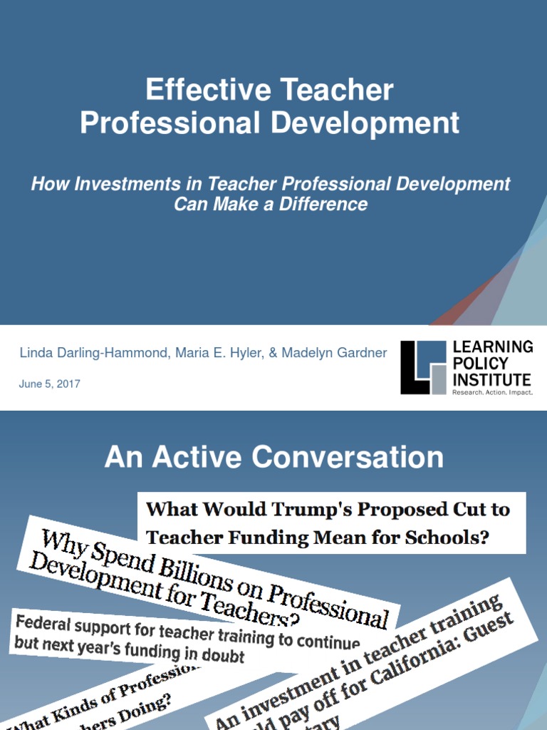 Effective Teacher Professional Development PRESENTATION | PDF ...