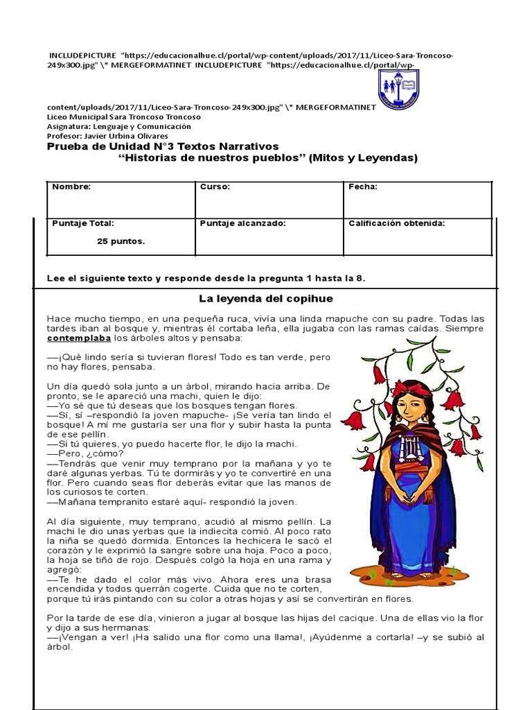 La leyenda del origen de los copihues | PDF | Imperio Inca | Tierra