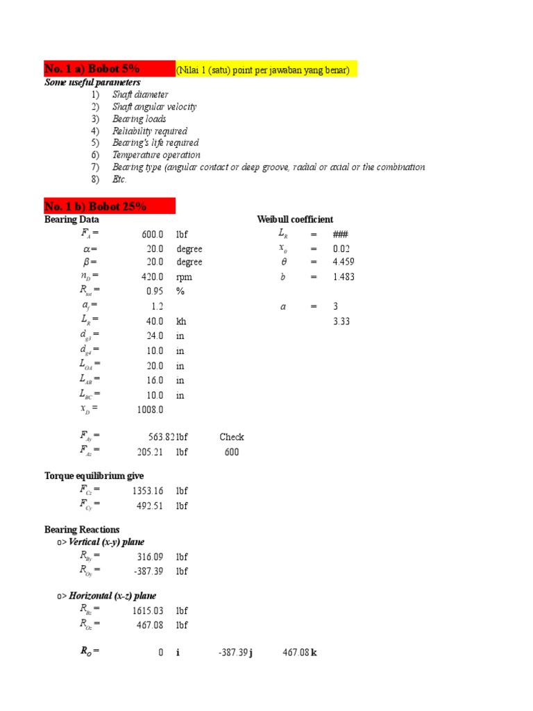 Simulasi Solusi Soal Roller Bearing | PDF | Mechanics | Classical Mechanics