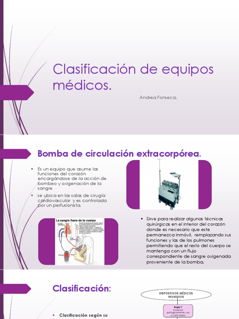 Clasificación de Equipos Biomedicos | PDF | Sistema circulatorio | Corazón