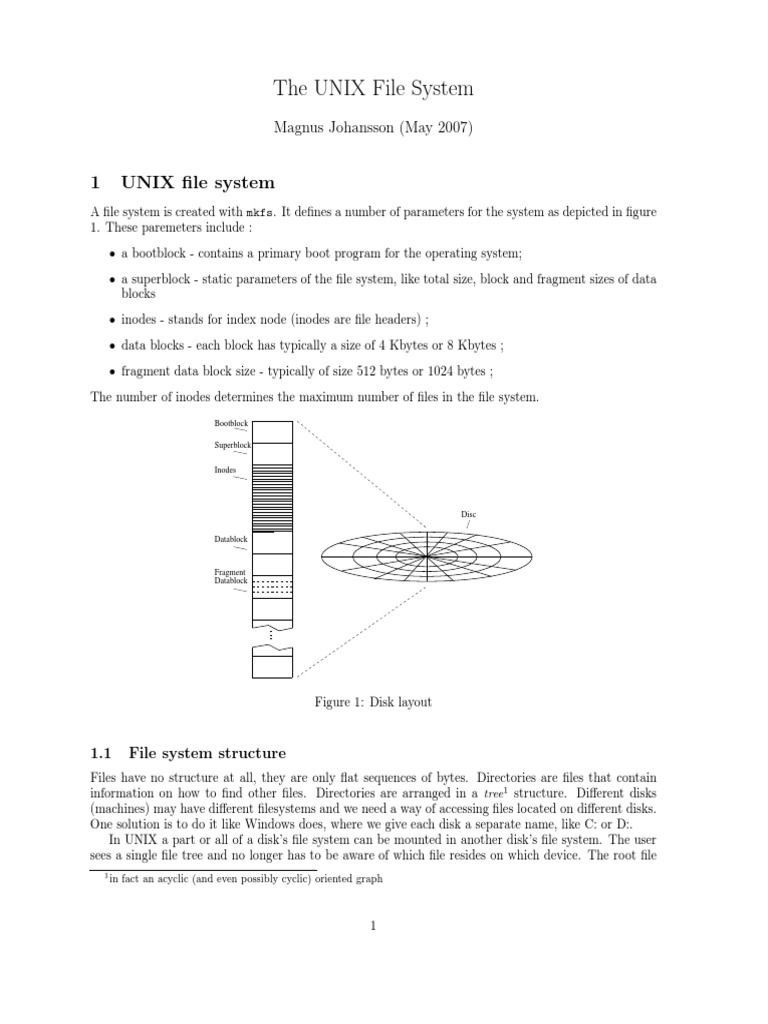 1 UNIX File System | PDF | Computer File | File System