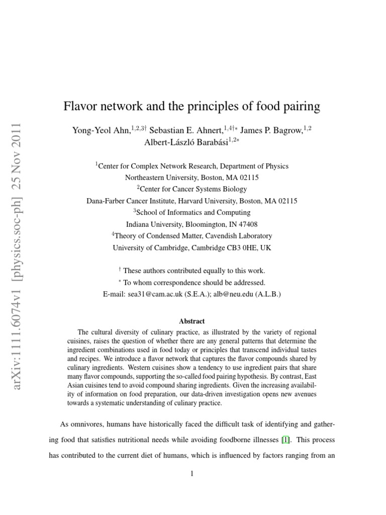 Flavor Network and The Principles of Food Pairing | PDF | Flavor | Foods