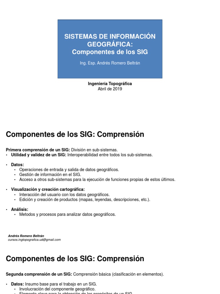 Componentes Sig PDF | PDF | Sistema de información geográfica | Cartografía