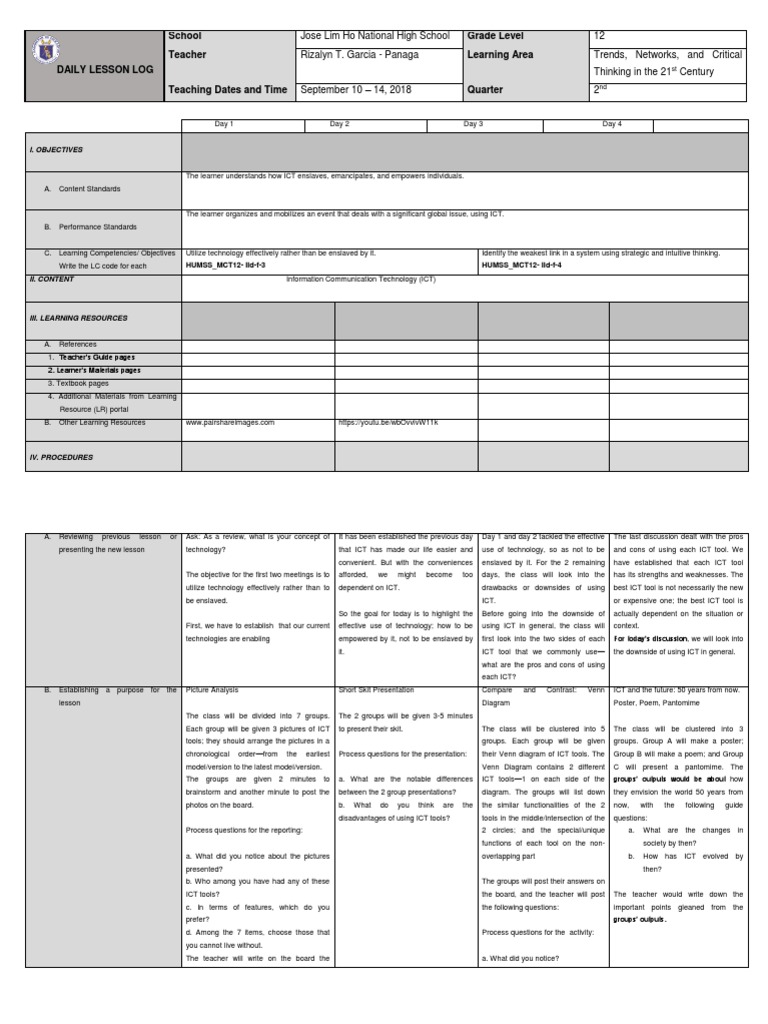 DLP TRENDS Q2 Week 5 ICT - Proper Use of Technology | PDF | Educational ...