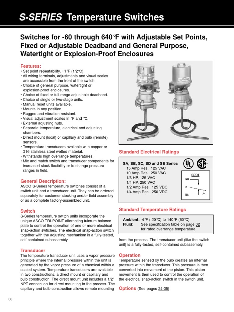 Asco Temperature Series | PDF | Switch | Temperature