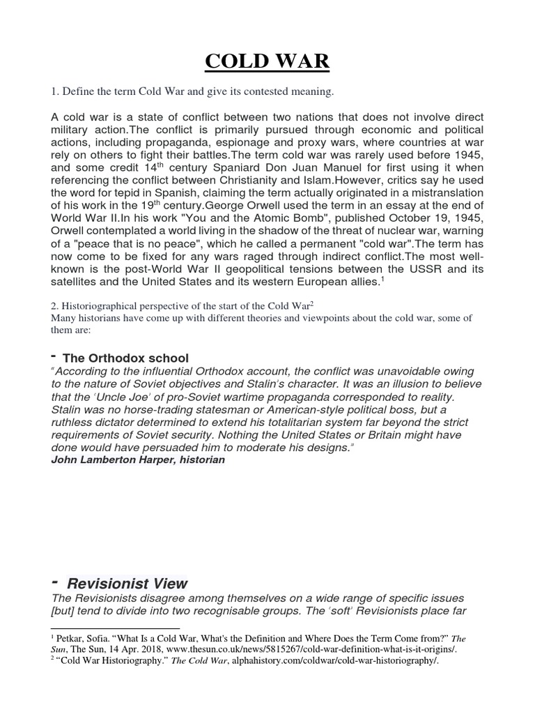 Cold War | PDF | Cold War | Aftermath Of World War II