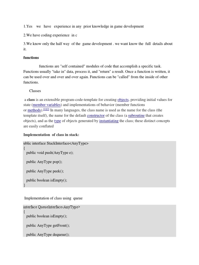 Functions: Objects Member Variables Methods Constructor Subroutine Type ...