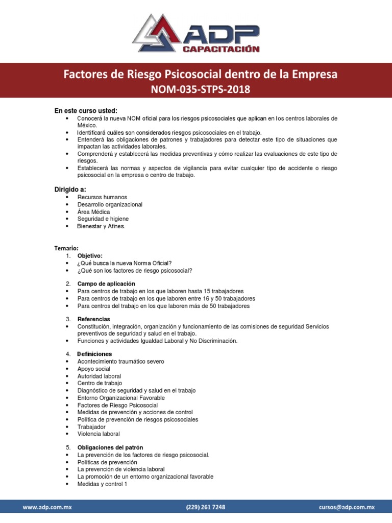 FACTORES-DE-RIESGO-PSICOSOCIAL-NOM-035-STPS-2018.pdf | Valores ...