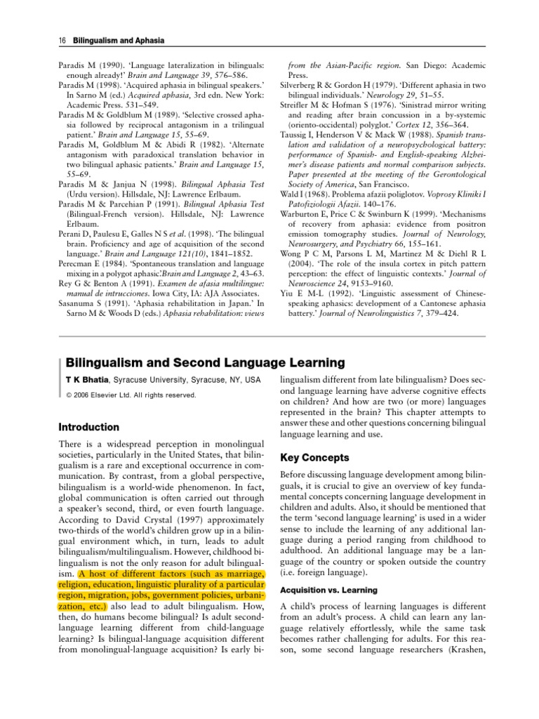 Bilingualism and Second Language Learning-1 | PDF | Second Language ...