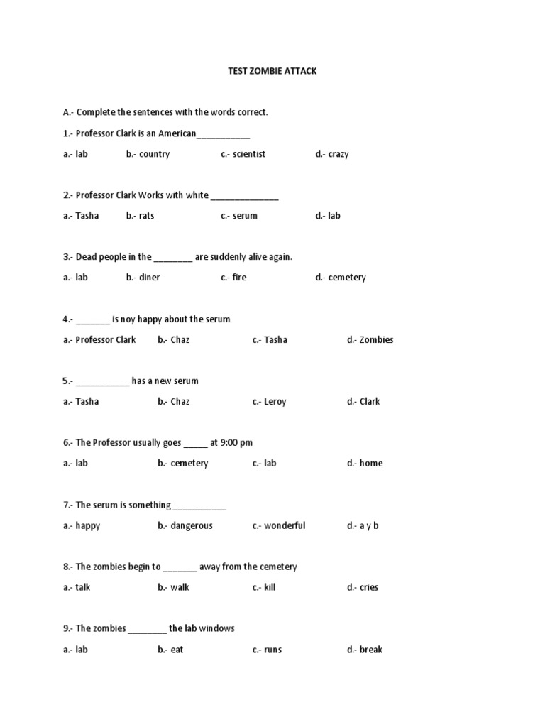 Prueba Zombie Attack | PDF