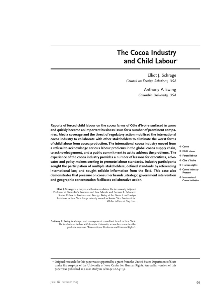 The Cocoa Industry and Child Labour | PDF | Child Labour | Cocoa Bean