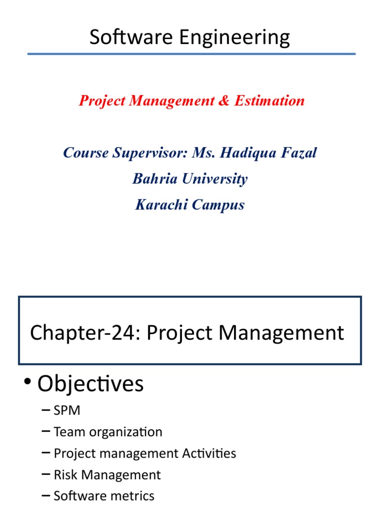 Software Engineering: Project Management & Estimation | PDF | Project ...