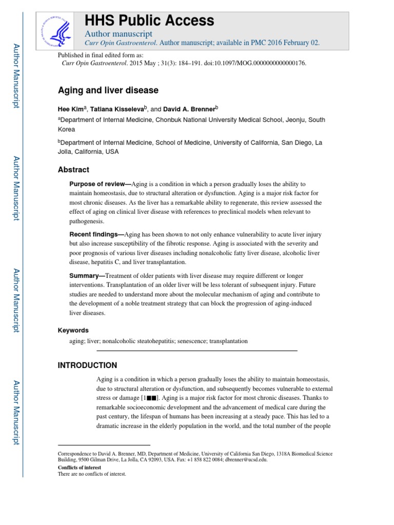 Aging's Impact on Liver Health | PDF | Hepatitis | Hepatitis C