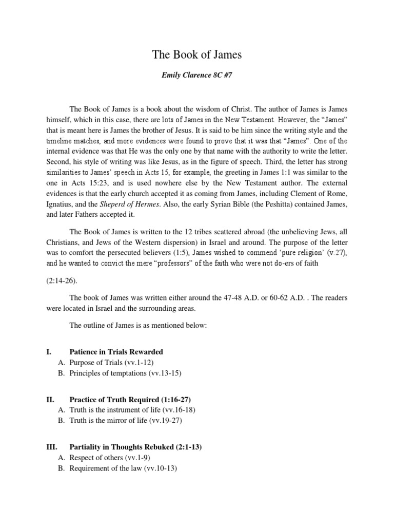 The Book of James | PDF | Epistle Of James | Acts Of The Apostles