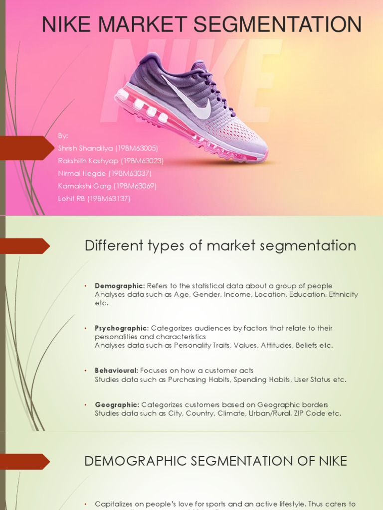 Nike Market Segmentation | PDF | Market Segmentation | Business Economics