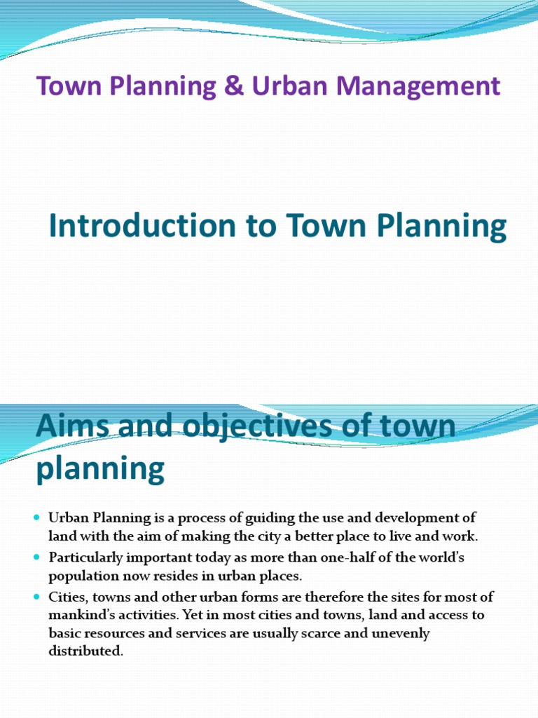 Intro To Town Planning, 1st Lecture | PDF | Urban Planning | Zoning