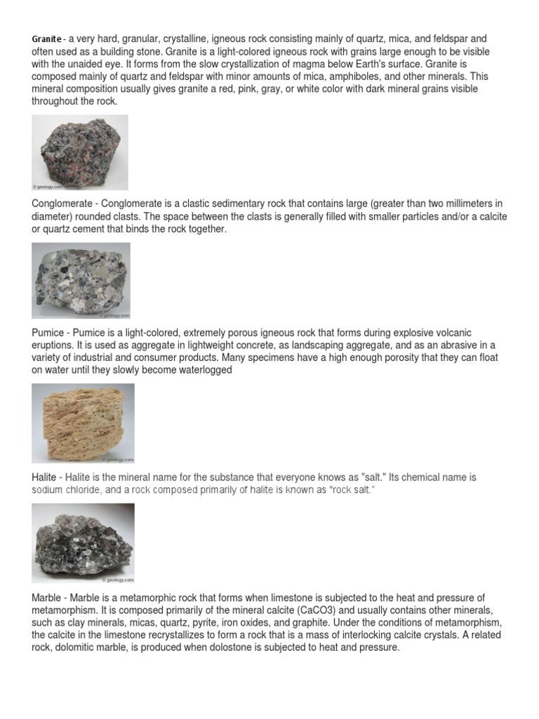 Granite | PDF | Rock (Geology) | Clastic Rock
