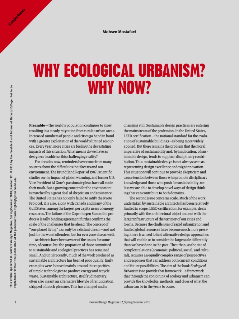 Mostafavi Ecological Urbanism Pdf Sustainability Ecology