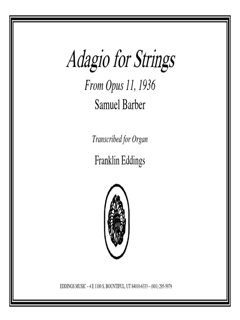 Barber Adagio for Strings for Organ | PDF