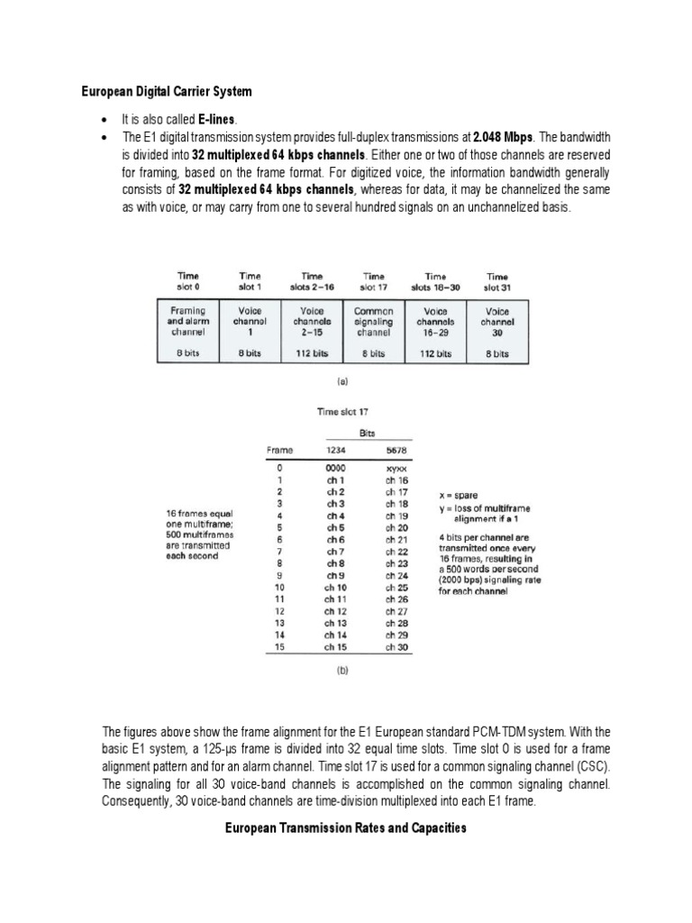 European Digital Carrier System | PDF | Multiplexing | Information And ...