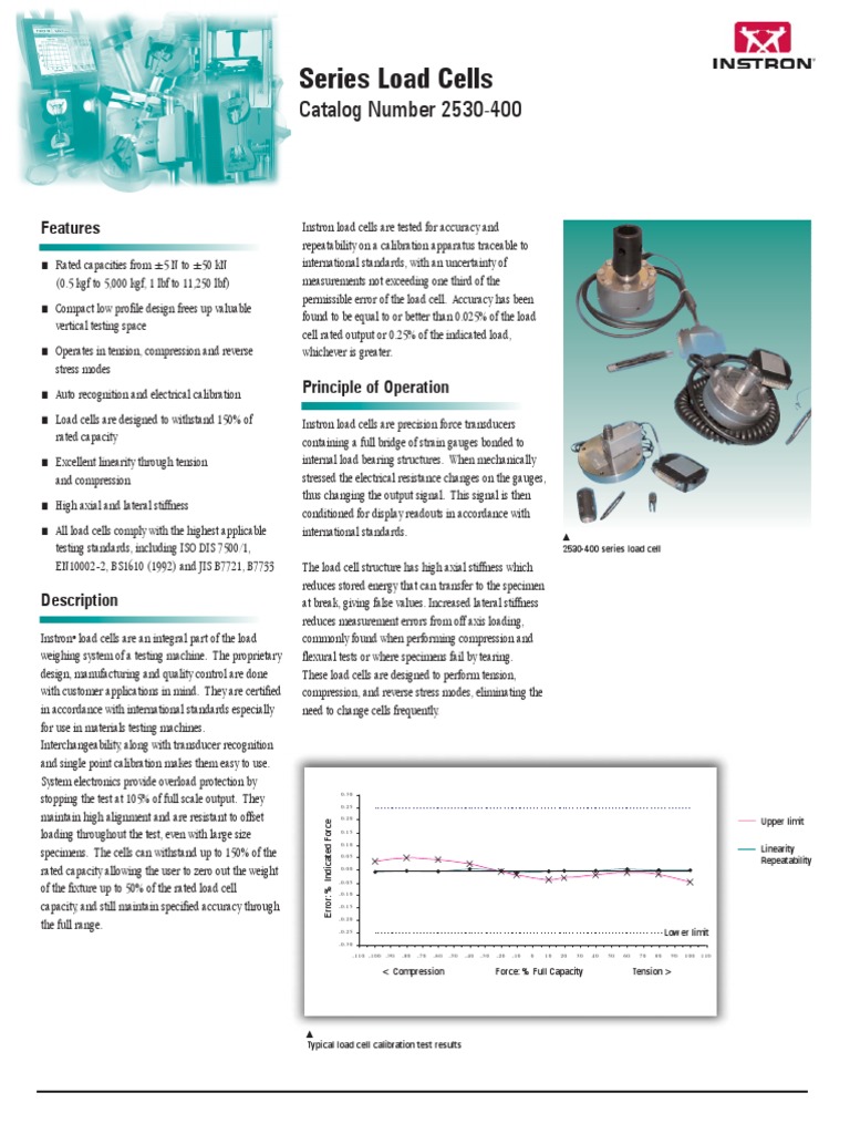 2530 400 Series Load Cells | PDF | Calibration | Mechanical Engineering