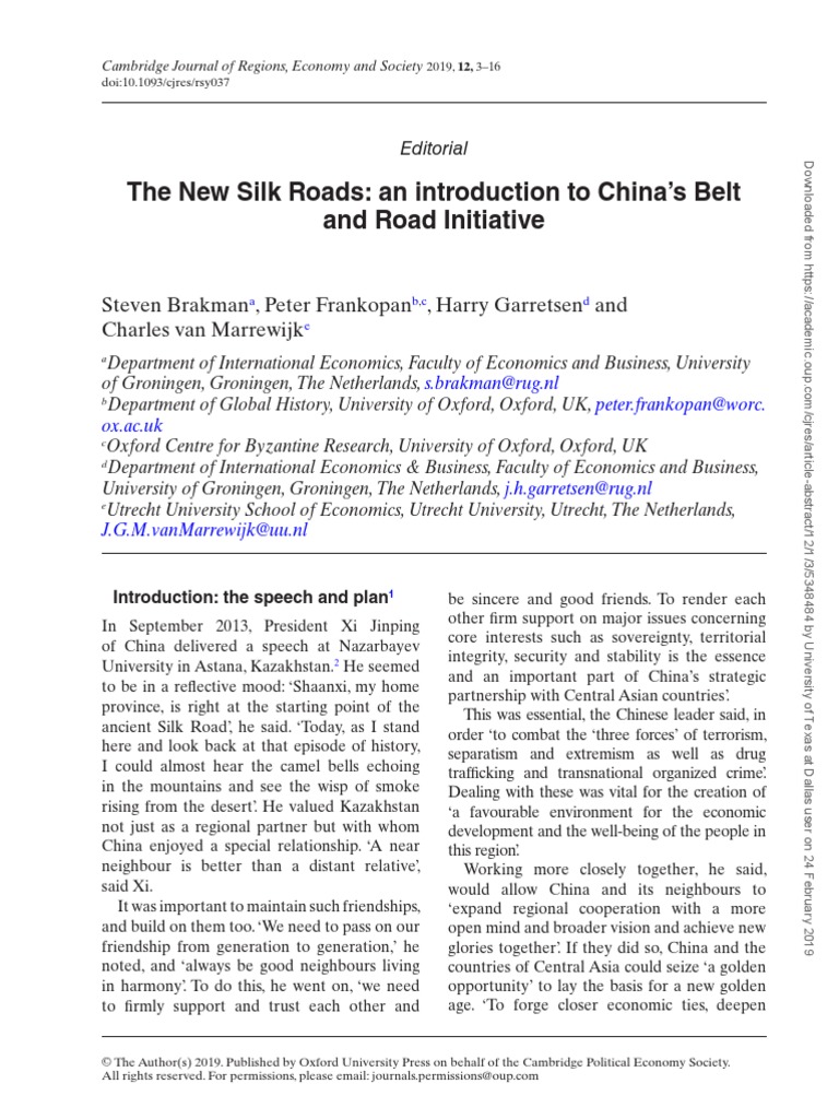 The New Silk Roads: An Introduction To China's Belt and Road Initiative ...