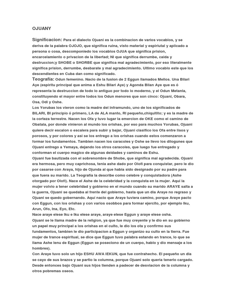 Ojuani | PDF | Santeria