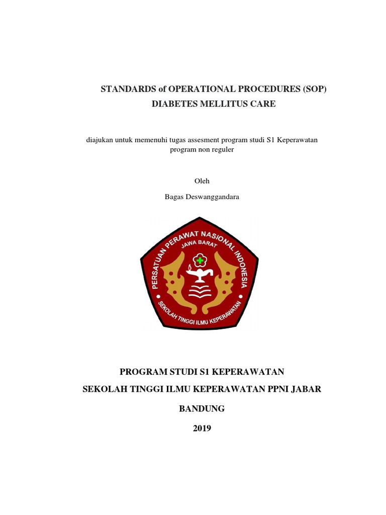 Standards of Operational Procedures (Sop) Diabetes Mellitus Care | PDF ...