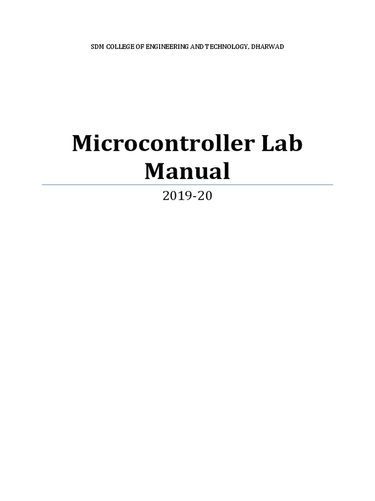 Microcontroller Lab Manual: SDM College of Engineering and Technology, Dharwad | Download Free ...