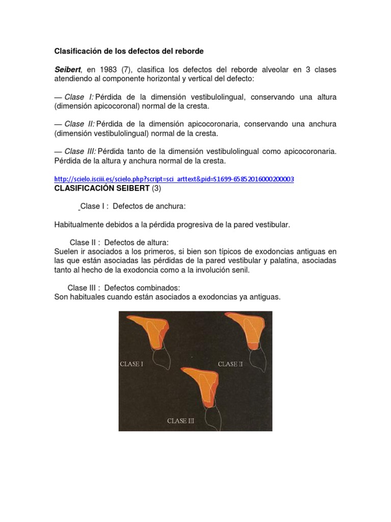 Clasificación de Seibert Los Defectos Del Reborde Alveolar | PDF