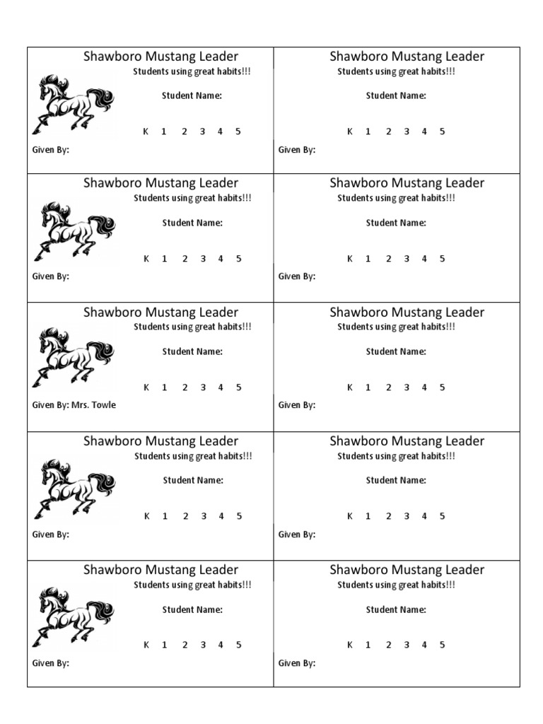 Mustang Leader Ticket | PDF