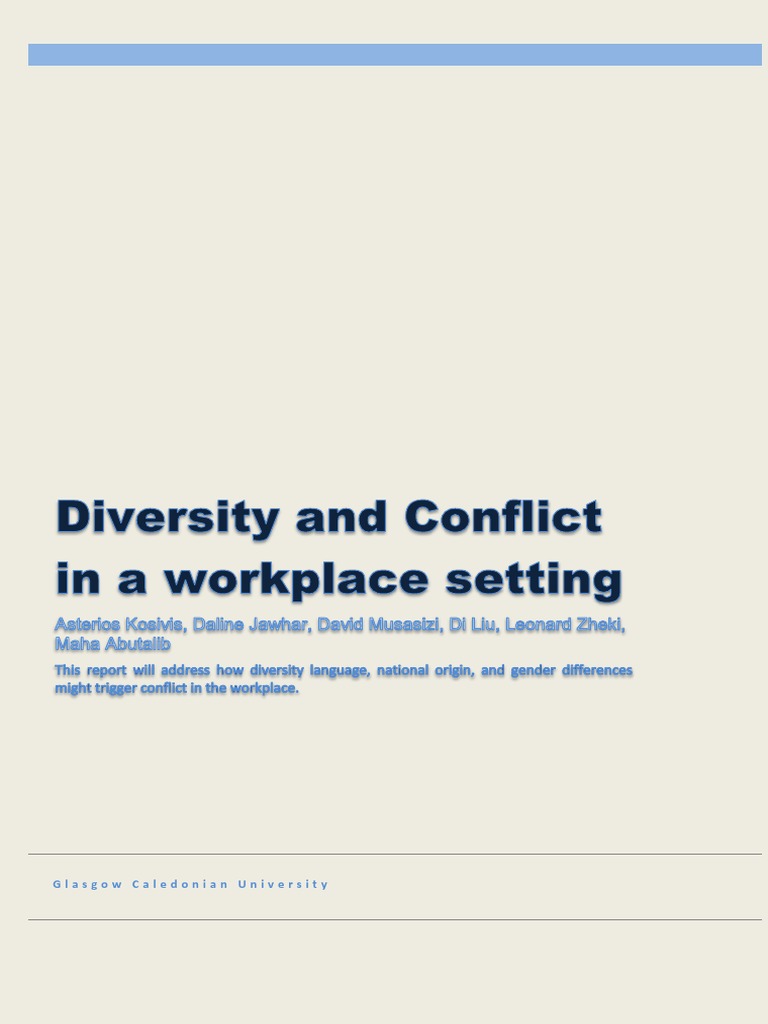 Diversity and Conflict in A Workplace Se | PDF | Social Group | Gender