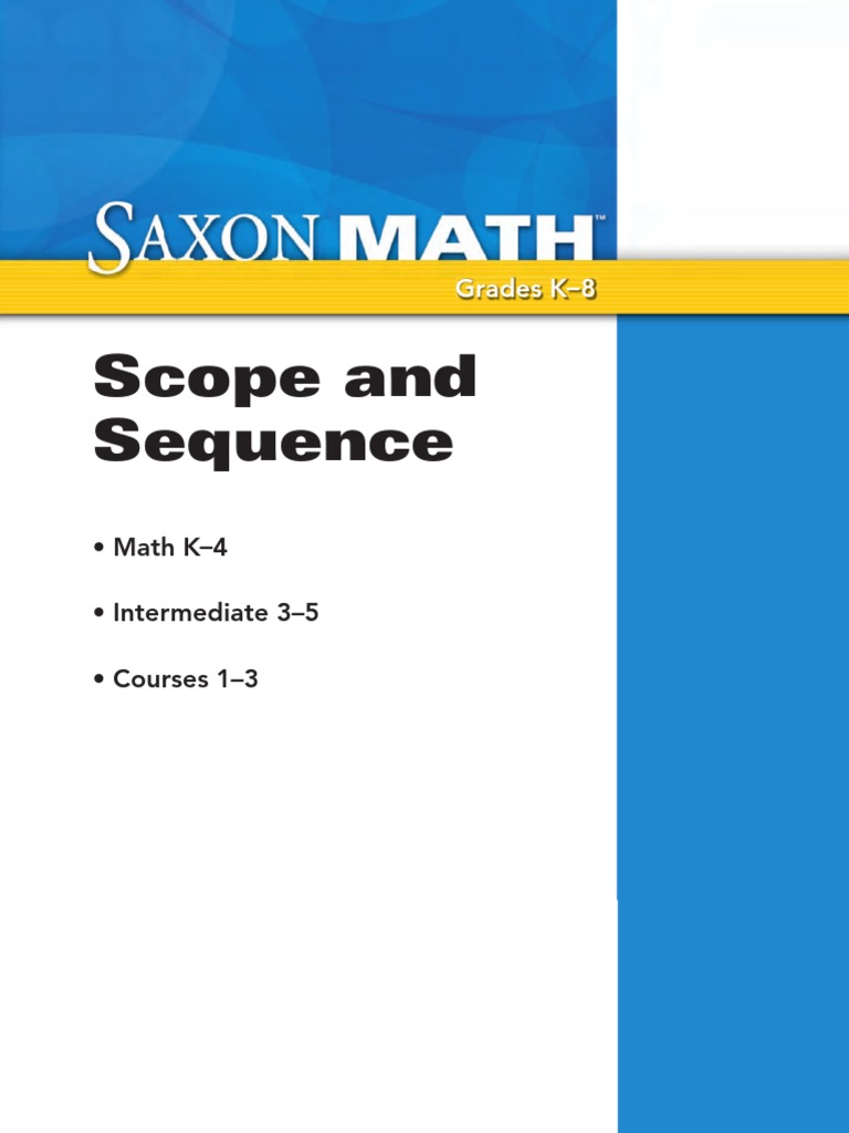 Scope-And-Sequence Saxon Math | PDF | Division (Mathematics) | Teaching Mathematics