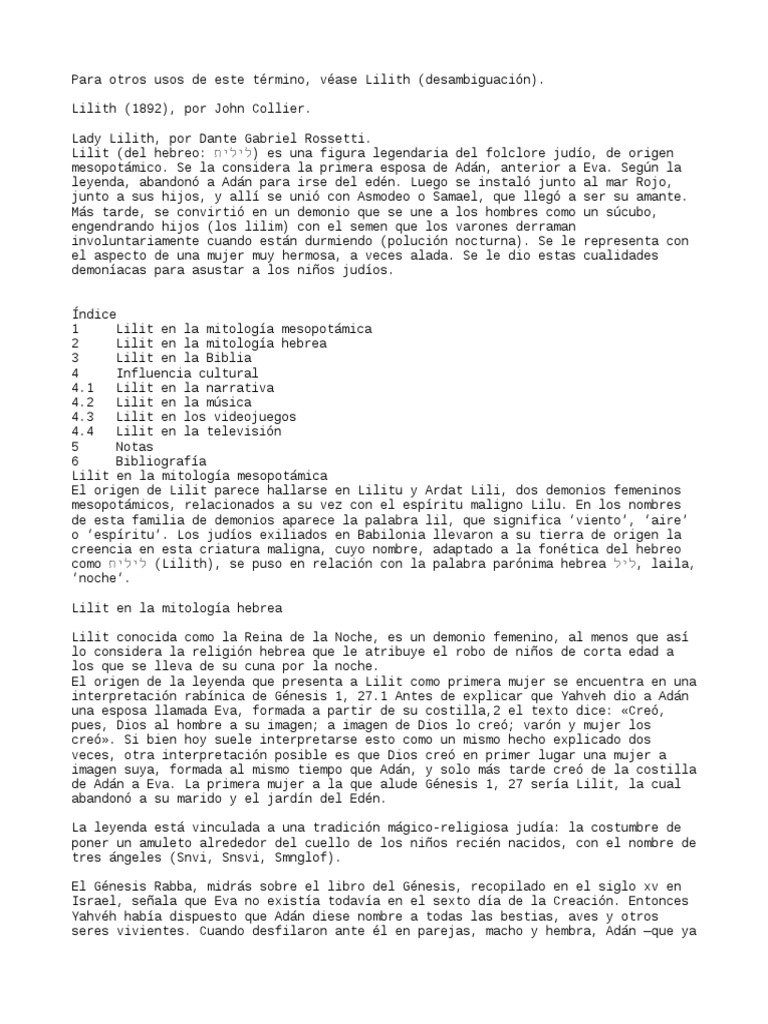 Lilit | PDF | Lilith | Tora