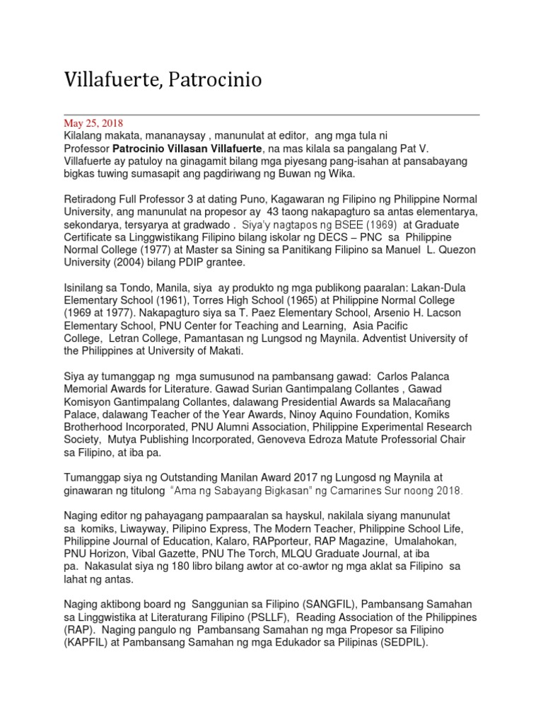 Pat Villafuerte | PDF