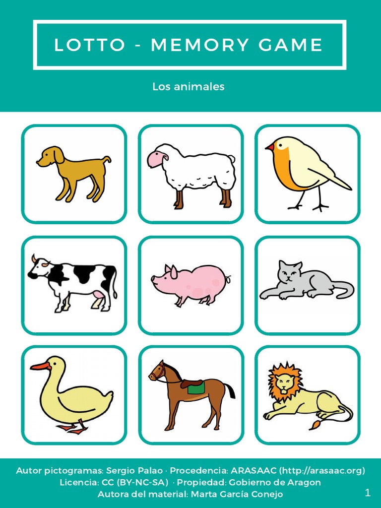 Loto Memory Los Animales PDF | PDF