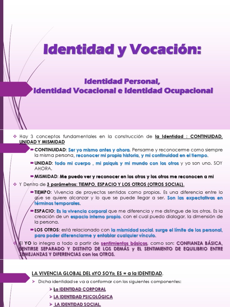 Unidad Identidad y Vocación Momentos de Eleccion | PDF | Adolescencia ...