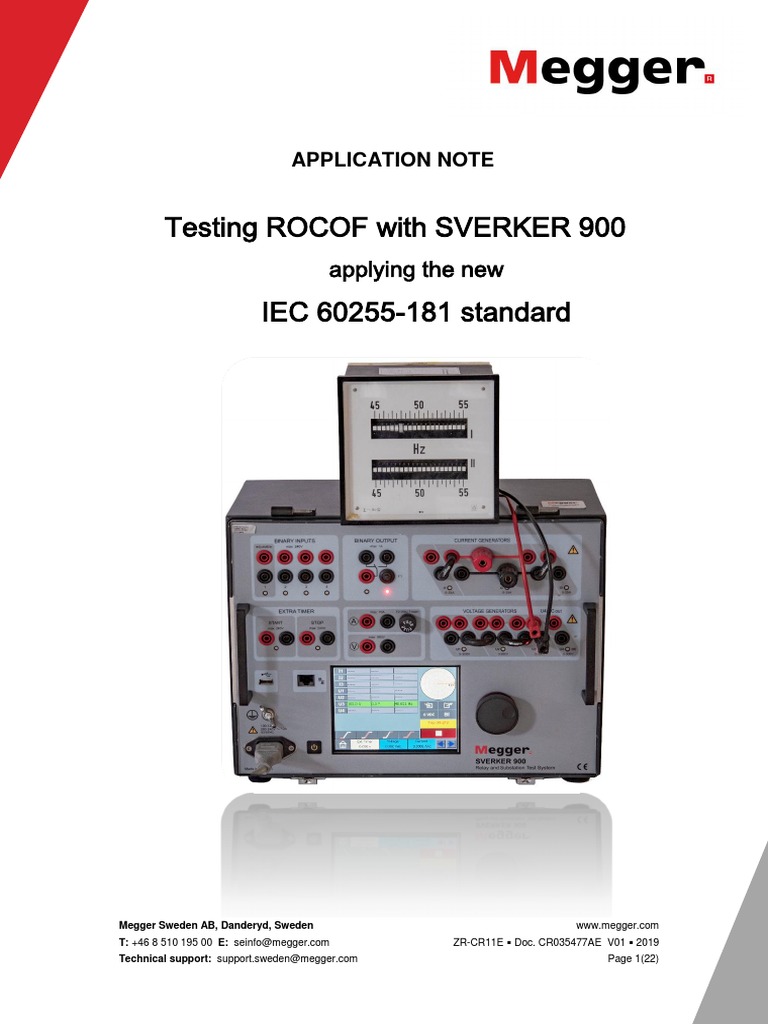Testing ROCOF Based On New IEC Standard An en | PDF | Relay | Hertz