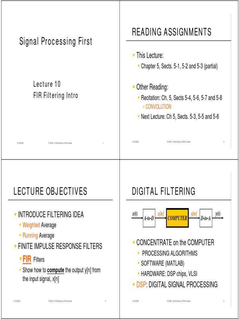 Signal Processing First Reading Assignments: This Lecture | PDF ...