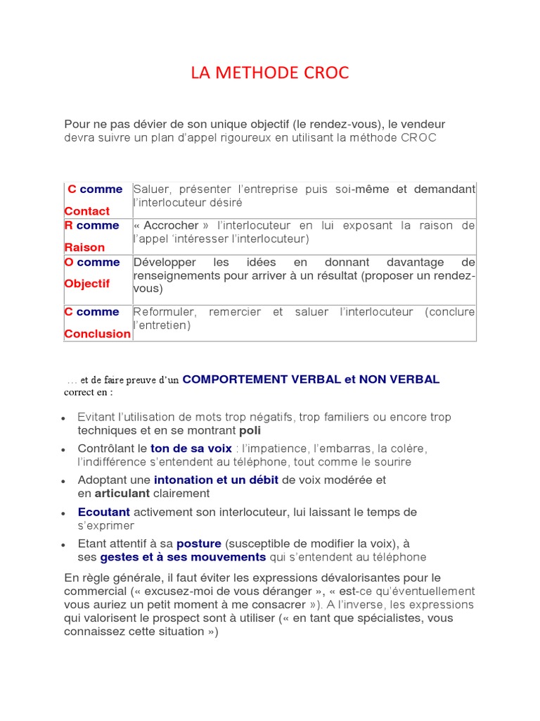 La Methode Croc | PDF | Affaires | Développement personnel