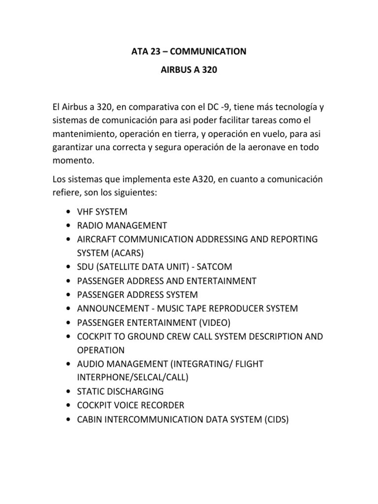 Ata 23 A320 | PDF | Software | Electrónica